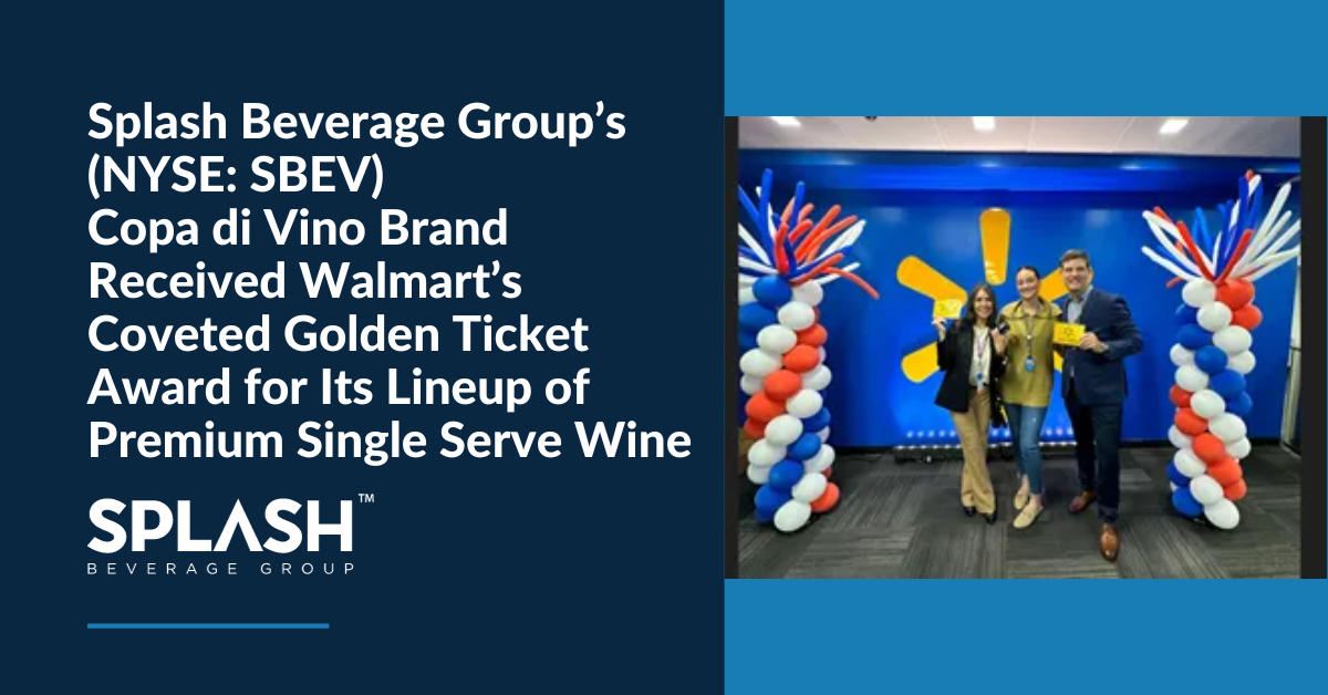 Splash Beverage Groups (NYSE American: SBEV) Copa di Vino Brand ...