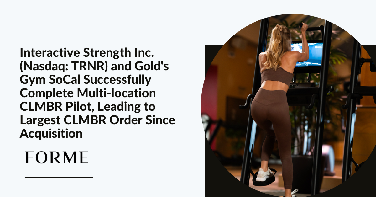 Interactive Strength Inc. (Nasdaq: TRNR) and Gold's Gym SoCal ...
